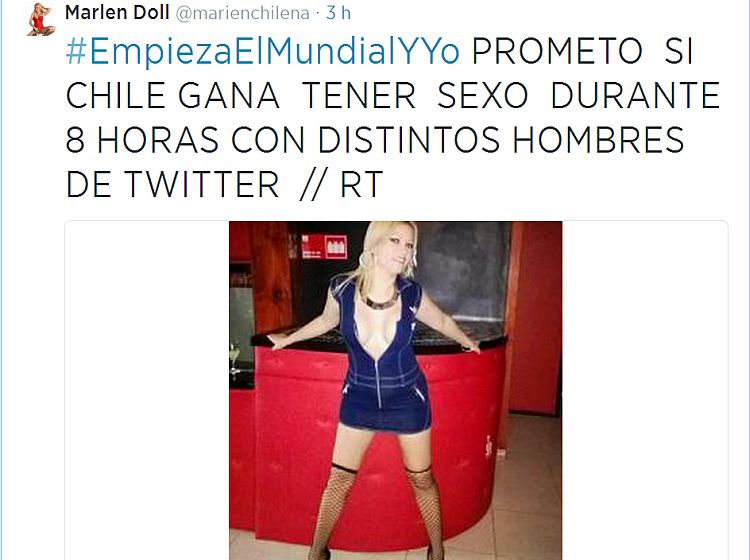 La Actriz Porno Marlen Doll Dijo Que Si Chile Gana Hará Una Maratón De 8 Horas De Sexo Con