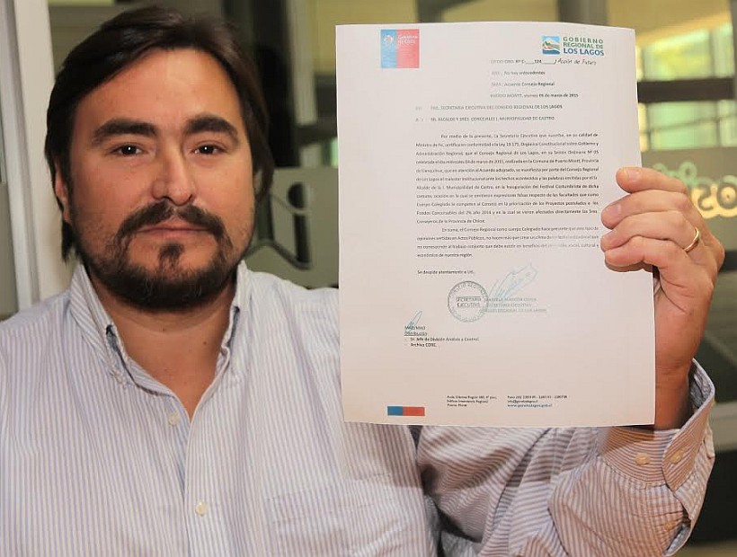 Los consejeros regionales reclamaron por dichos del alcalde de Castro Los consejeros regionales reclamaron por dichos del alcalde de Castro