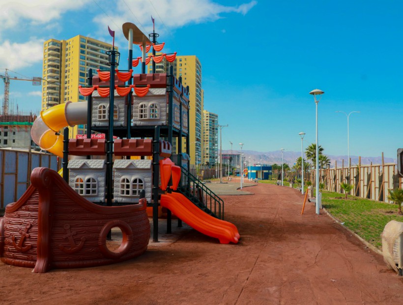 Un 80% de avance tiene el nuevo parque Perla del Norte de Antofagasta