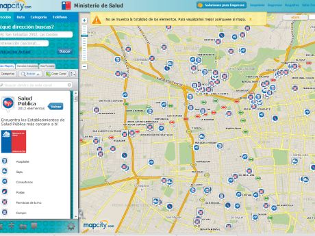 Los hospitales y centros de urgencia ya aparecen en Mapcity | soychile.cl