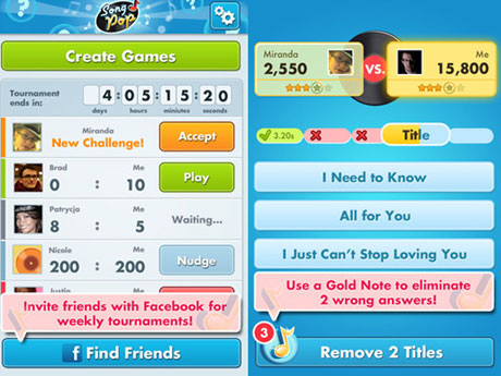 El videojuego musical Songpop alcanzó los 25 millones de usuarios