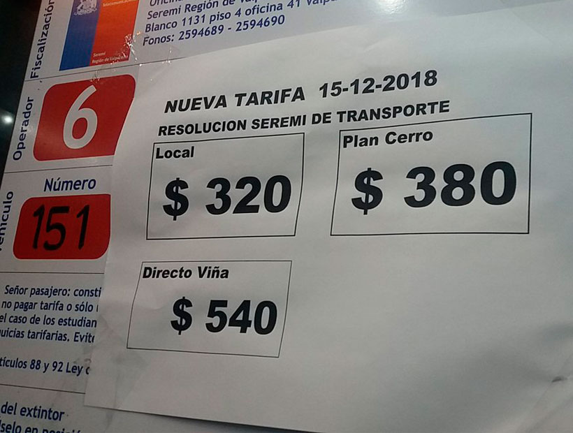 Micros de Valparaíso vuelven a subir $10 por cuarta vez en el año