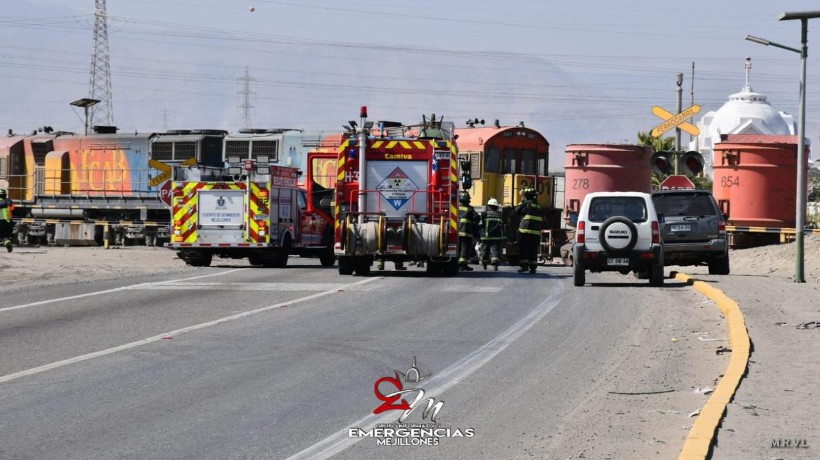 Camión chocó con un tren en la Ruta B262 de Mejillones: tránsito estará ...